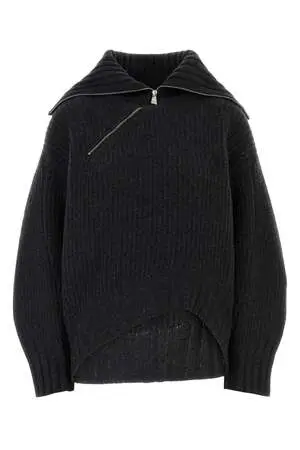 Attico Charcoal Wool Blend Sweater - Gray