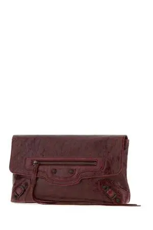 Balenciaga Leather Le City Clutch - Red