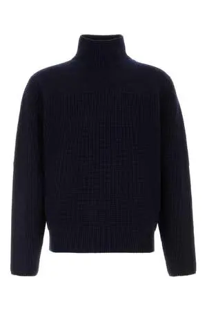 FERRAGAMO Navy Wool Sweater - Blue
