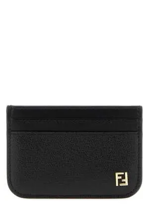 Fendi Leather Ff Card Holder - Black