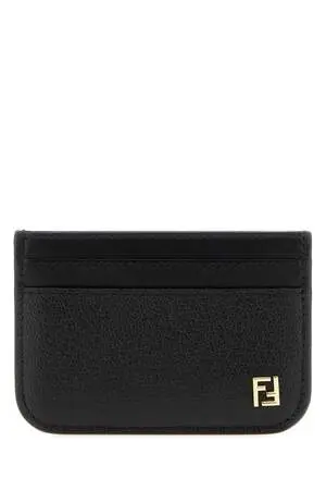 Fendi Leather Ff Card Holder - Black