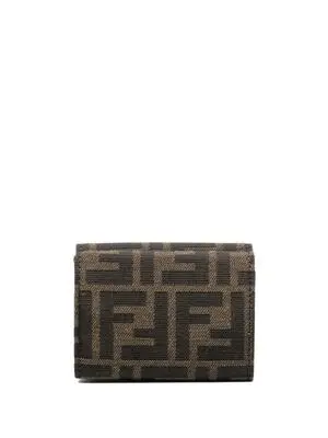 Fendi Baguette Micro Trifold Jacquard Ff Fabric Wallet