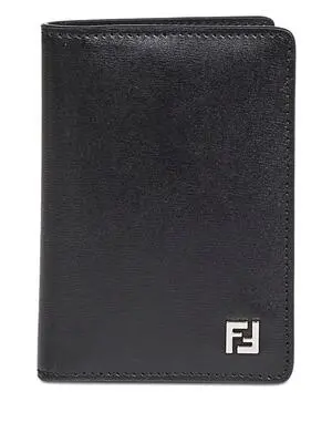 Fendi Ff Squared Leather Card Holder - Black