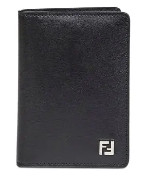 Fendi Ff Squared Leather Card Holder - Black