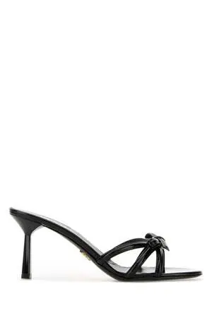 Prada Leather Mules - Black