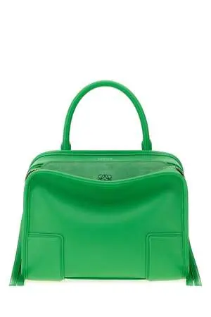 Loewe Grass Leather Small Amazona Handbag - Green