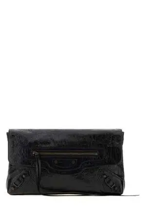 Balenciaga Leather Le City Clutch - Black