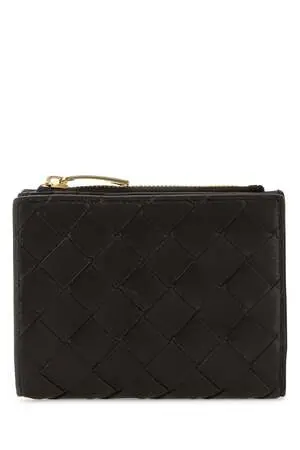 Bottega Veneta Dark Nappa Leather Small Intrecciato Wallet - Brown