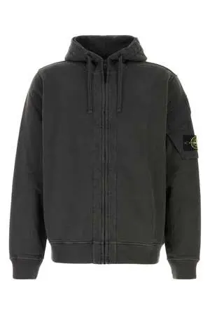 Stone Island Dark Grey Cotton Sweatshirt - Gray