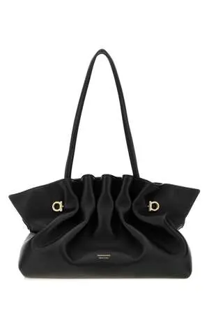 FERRAGAMO Leather Shoulder Bag - Black