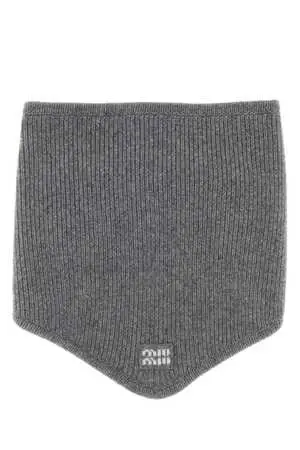Miu Miu Grey Wool Blend Scarf - Gray