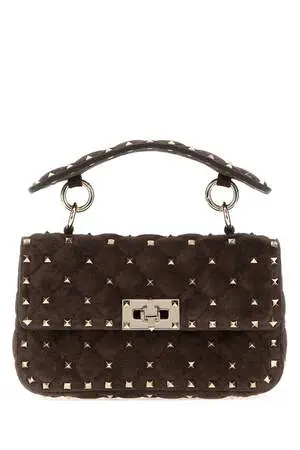 Valentino Garavani Suede Rocksutd Handbag - Brown