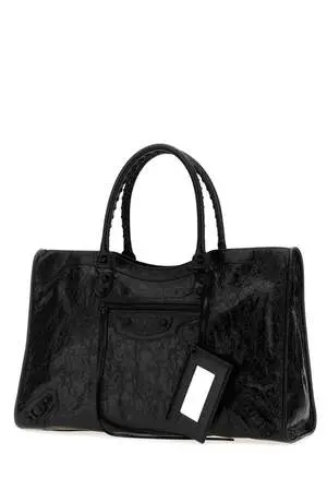 Balenciaga Lambskin Leather Shopping Bag - Black