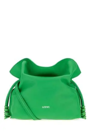 Loewe Grass Leather Mini Flamenco Clutch - Green
