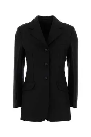 JIL SANDER Wool Blend Blazer - Black