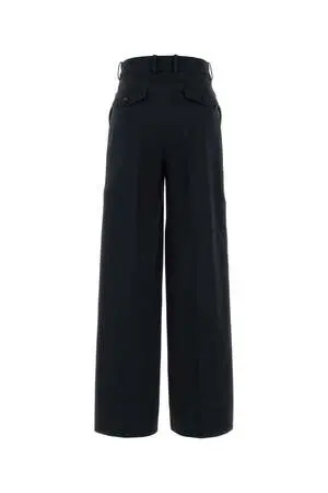 Bottega Veneta Wool And Cotton Palazzo Pant - Blue