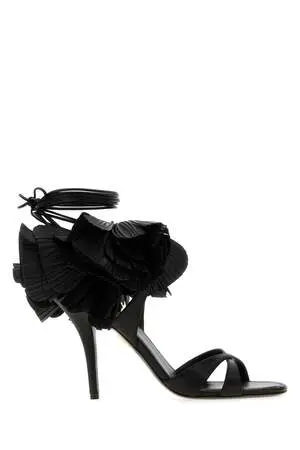 SALVATORE FERRAGAMO Salvatore Ferragamo Women Black Leather Estrella 95 Sandals
