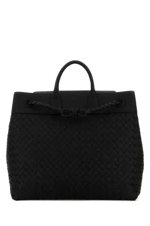 Bottega Veneta Leather Andiamo Voyager Travel Bag - Black