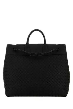 Bottega Veneta Leather Andiamo Voyager Travel Bag - Black
