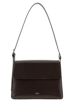 A.p.c. Dark Leather Virginie Shoulder Bag - Brown