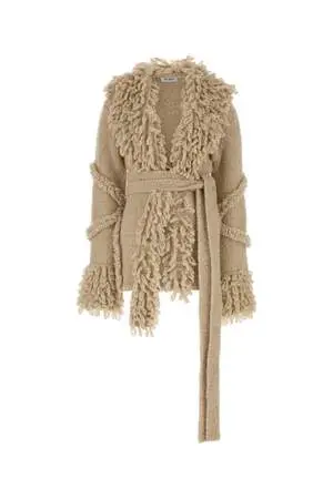ATTICO The Attico Women Sand Stretch Wool Blend Cardigan