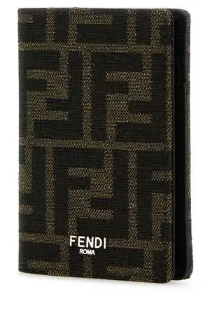 Fendi Embroidered Fabric Card Holder