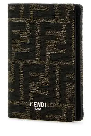 Fendi Embroidered Fabric Card Holder - Multicolor