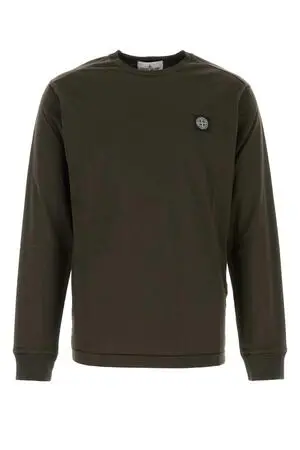 Stone Island Khaki Cotton T-shirt