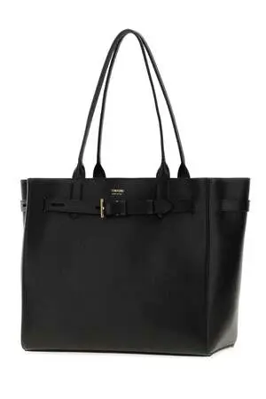 TOM FORD Leather Shopping Bag - Black