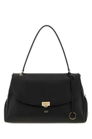 FERRAGAMO Leather Shopping Bag - Black