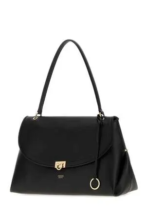 FERRAGAMO Leather Shopping Bag - Black
