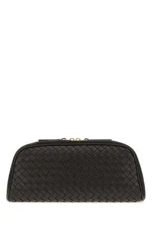 Bottega Veneta Dark Leather Large Nodo Clutch - Brown