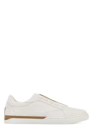 Fendi Chalk Leather City Slip Ons - White