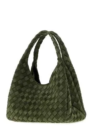Bottega Veneta Suede Small Campana Shoulder Bag - Green
