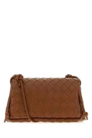 Bottega Veneta Nappa Leather Notturno Crossbody Bag - Brown
