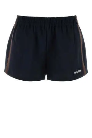 Miu Miu Midnight Mohair Blend Shorts - Blue