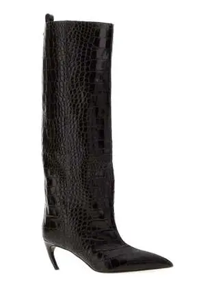 Attico Dark Leather Lea Boots
