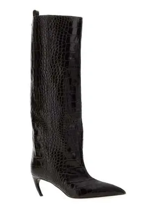 Attico Dark Leather Lea Boots - Brown