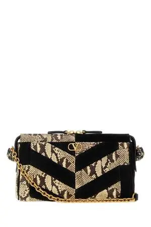 Valentino Garavani Leather And Suede Panthea Crossbody Bag - Multicolor