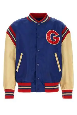 GOLDEN GOOSE Nylon And Leather Bomber Jacket - Multicolor