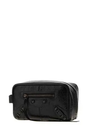 Balenciaga Leather Le City Beauty Case - Black