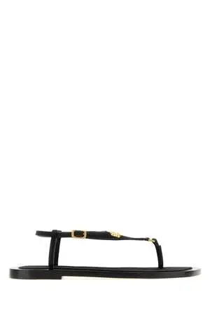 Balenciaga Leather Riva Thong Sandals - Black