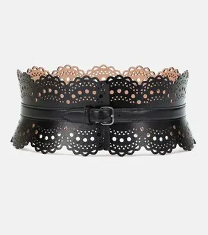 Alaïa Leather Corset Belt - Black
