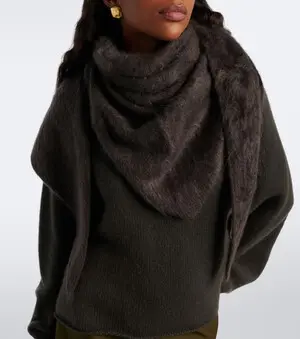 LISA YANG Brushed Cashmere Scarf - Brown