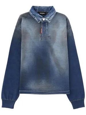 Dsquared2 Polo Shirt With Denim Effect - Blue