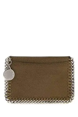 Stella McCartney Olive Shaggy Deer Falabella Card Holder - Green