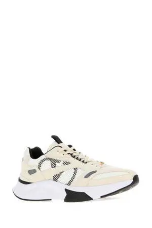 Valentino Garavani Two-tone Suede And Mesh Demivee Sneakers