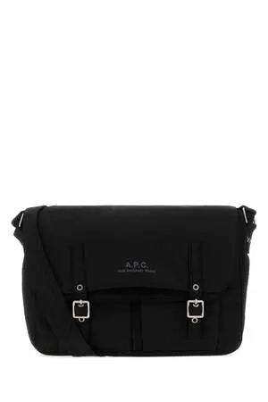 A.p.c. Canvas Messenger Shopping Bag - Black