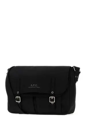 A.p.c. Canvas Messenger Shopping Bag - Black