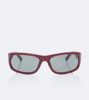 Magda Butrym Rectangular Acetate Sunglasses - Burgundy